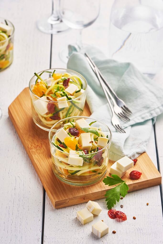 Salade de courgette à l’orange et au fromage - Recettes Pavé d'Affinois