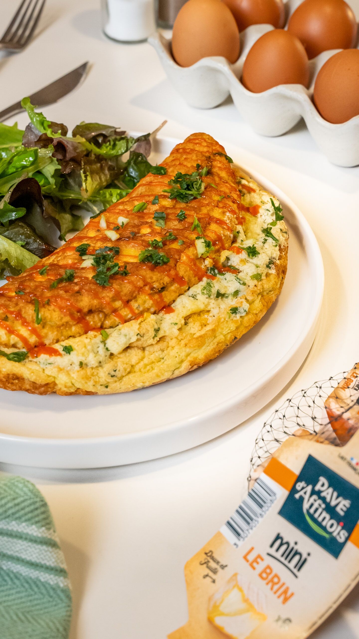 Découvrez la tendresse de l'omelette au Pavé d'Affinois Mini Brin