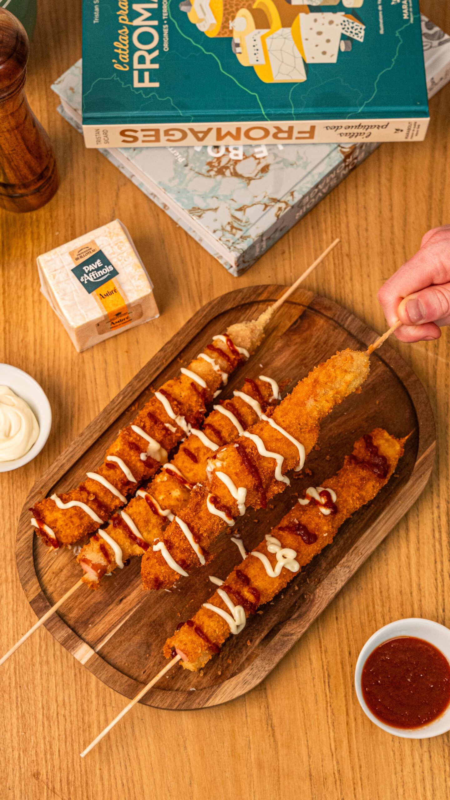Korean Corn Dog au Pavé d'Affinois Ambré